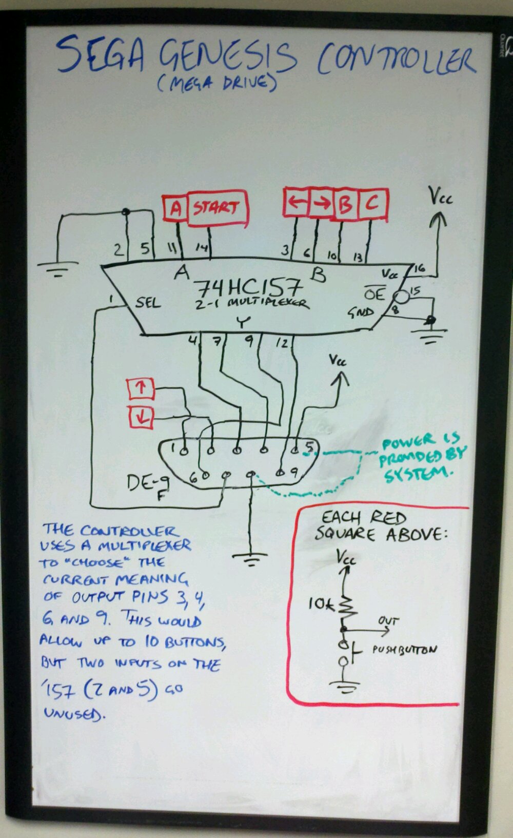 Whiteboard: Sega Genesis Controller : psmay